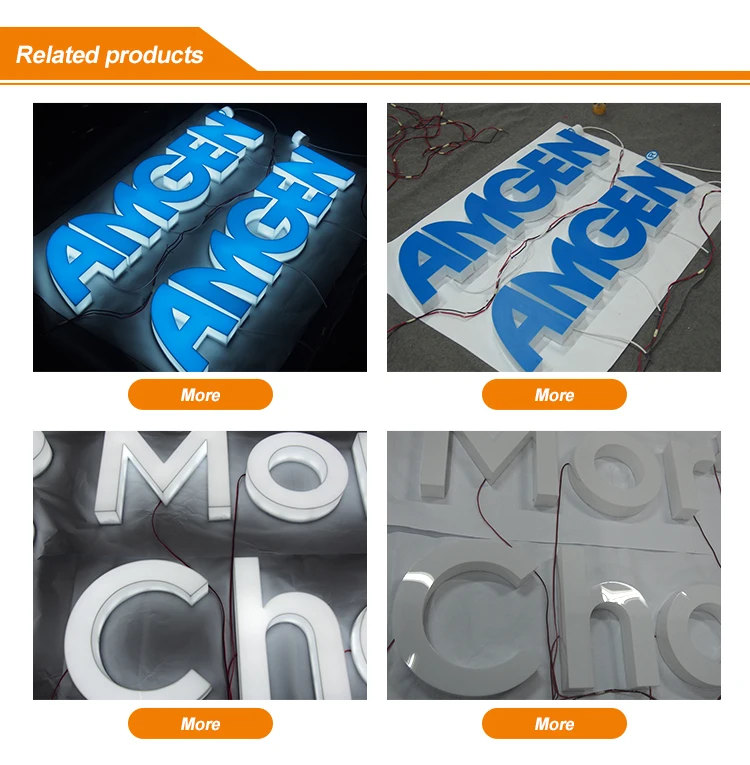 3D Store Sign - Acrylic & Stainless Steel Waterproof LED