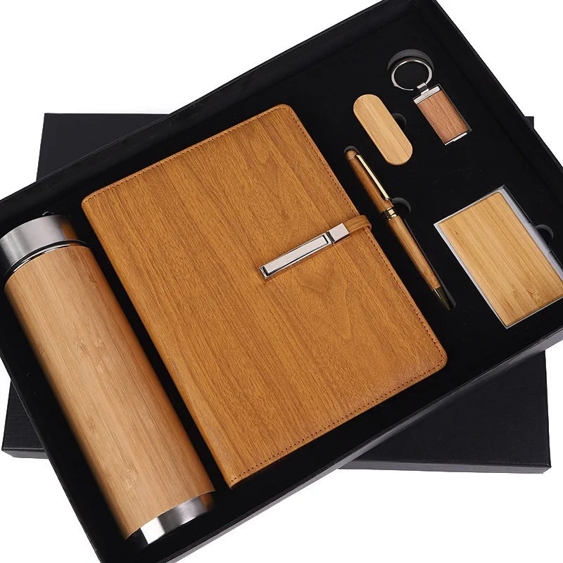 Smart Temperature Display Bamboo Thermos Cup Set Corporate Gifts Can Be ...