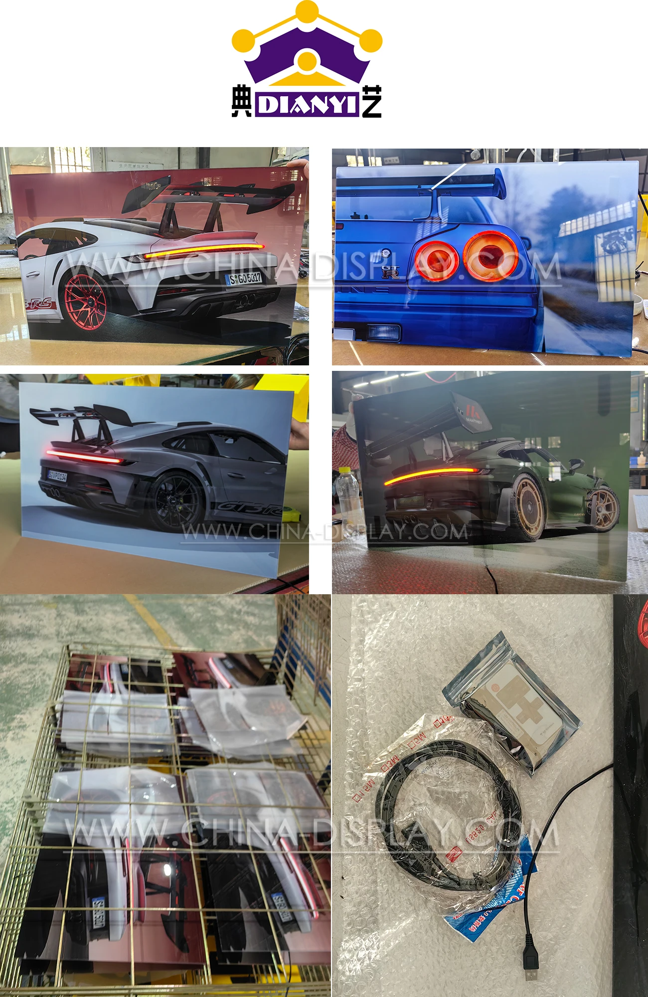 Neon Led Car Poster Gt3 rs Cls63 M3 E60 Auto Motorcycle Headlight ...