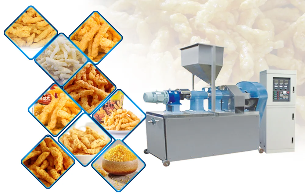 Industrial Automatic Cheetos Kurkure Production Line Nik Nak Chips Corn Curls Snack Food ...