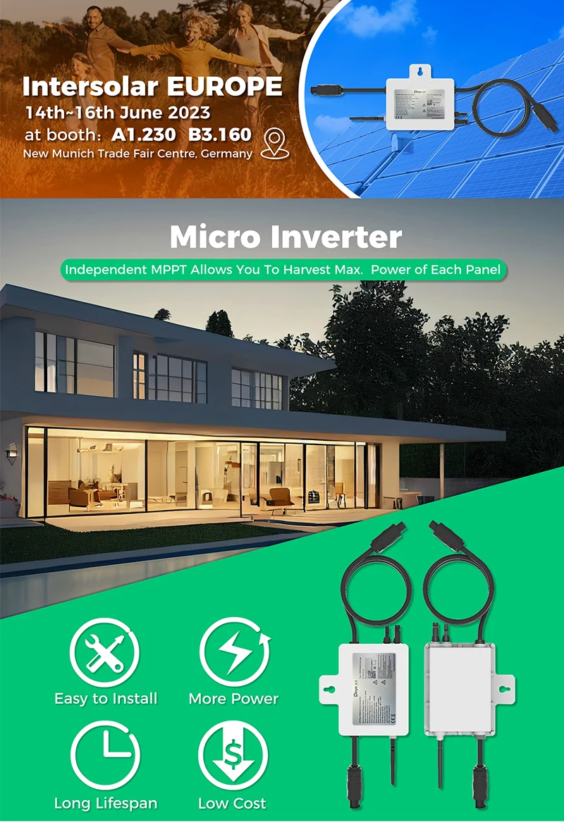 Deye Micro Hybrid Inverter On Grid Solar Inverter Sun300g3-eu-230 300w ...