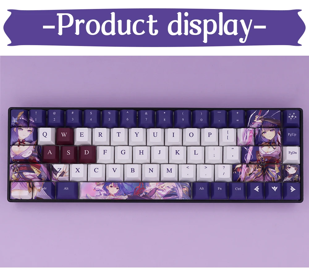 Genshin Impact Raiden Shogun Keycaps - PBT Dye Sublimation