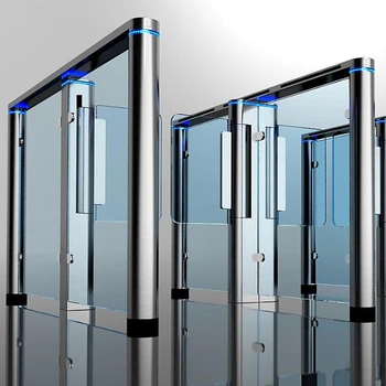 Access Control System Glass Door High Speed Automatic Flap Turnstile ...