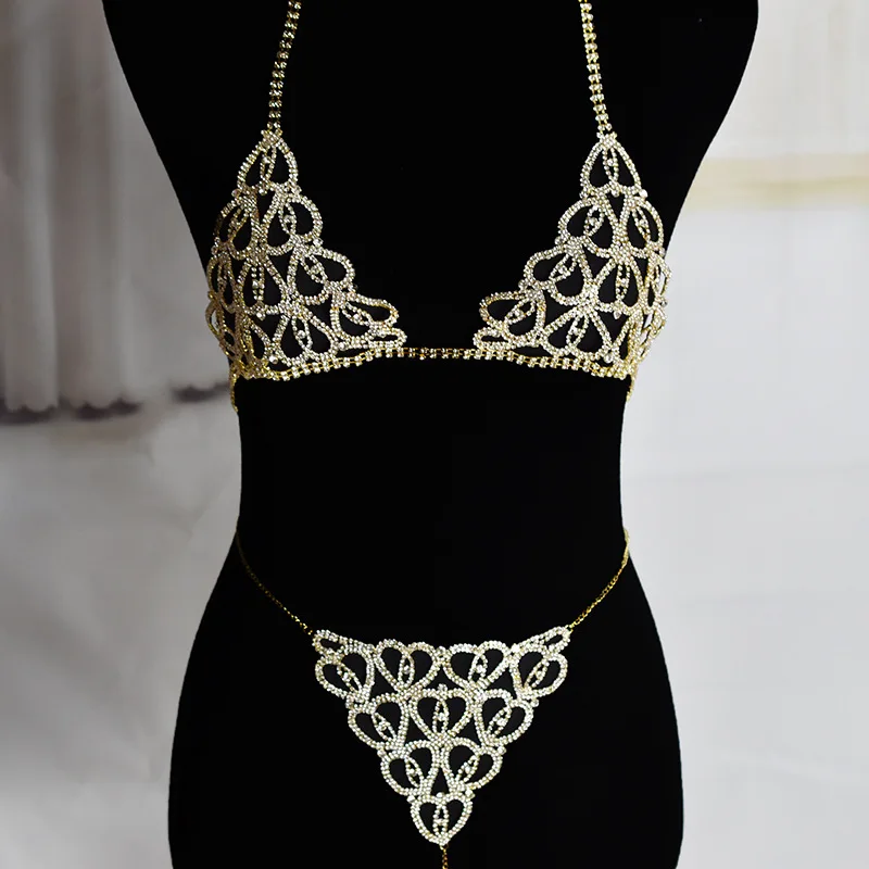 Shiny Pearl Rhinestone Heart Body Chain Jewelry Ladies Crystal Body ...