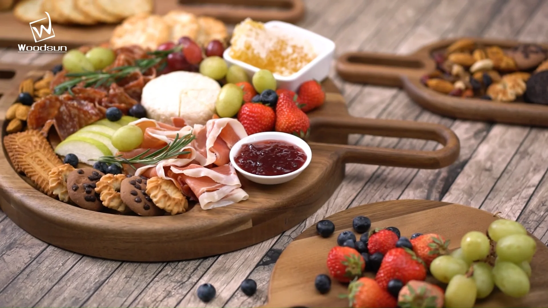 Woodsun Factory Round Cheese Board Charcuterie Board With Knife Set ...