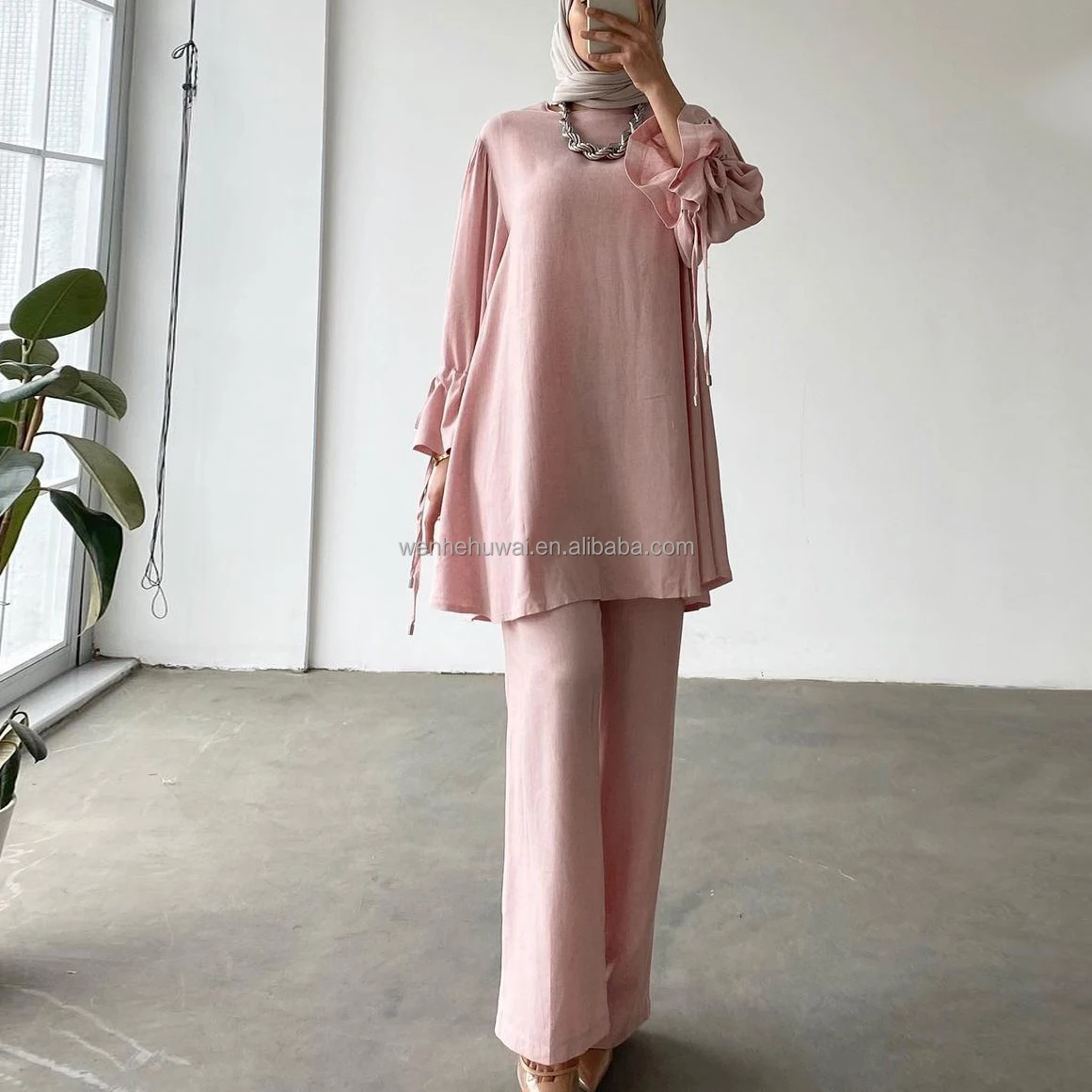 Customized Tunic 2-piece Set Muslim Suit Woman Suits Sets Muslim Co Ord ...