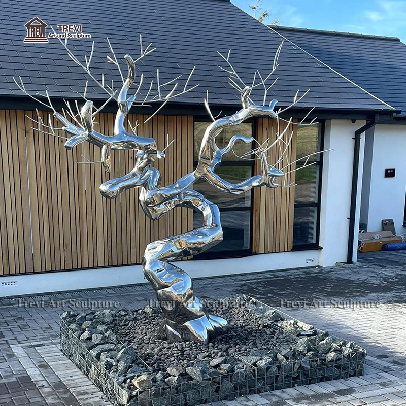 Hand Crafted Customized Outdoor Life Size Metal Stainless Steel Mirror ...