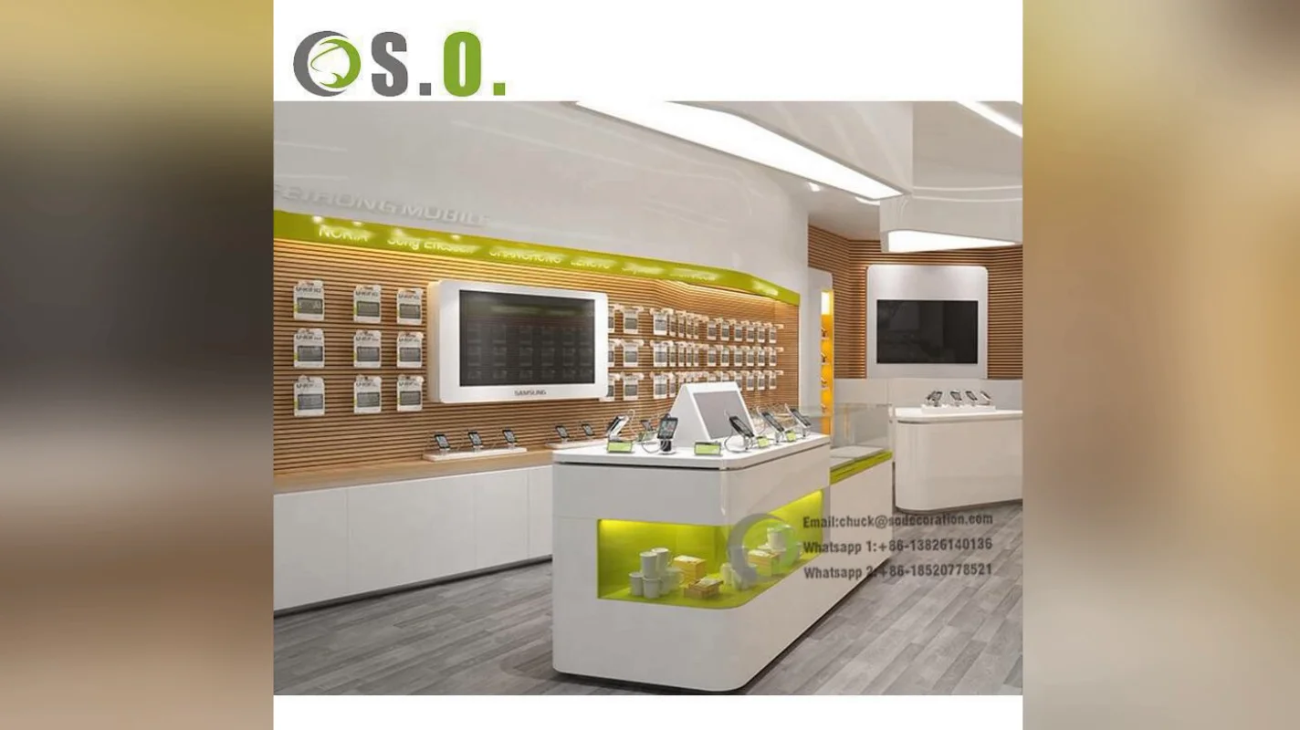 Custom Cell Phone Display Showcase Shop Fittings Counter Mobile Phone ...