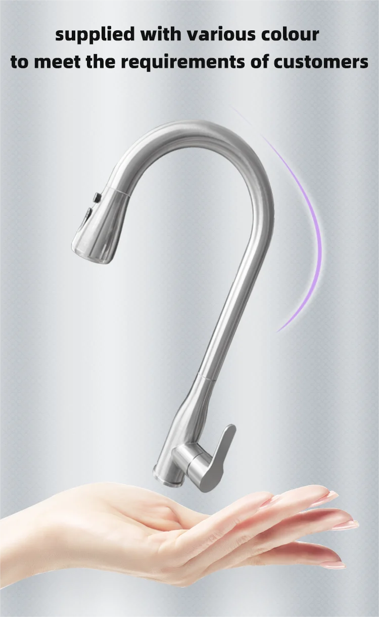 Sus304 Stainless Steel Pull Down 360 Rotation Water Tap Single Handle ...