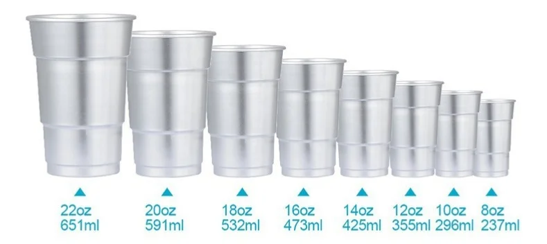 Disposable Aluminum Ball Cup Portable Beer Coffee Cup Recyclable Party ...