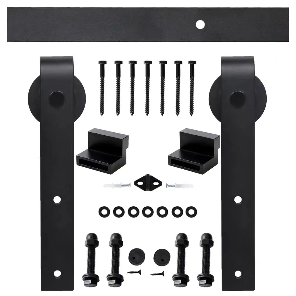 Durable Black Barn Door Crane Sliding Door Rail Bathroom Sliding Door ...