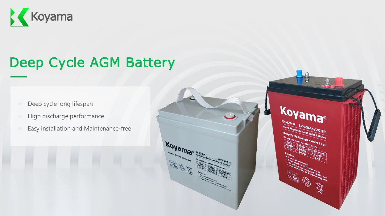 Koyama Deep Cycle AGM Battery - 12v100ah Sealed & Free Maintenance