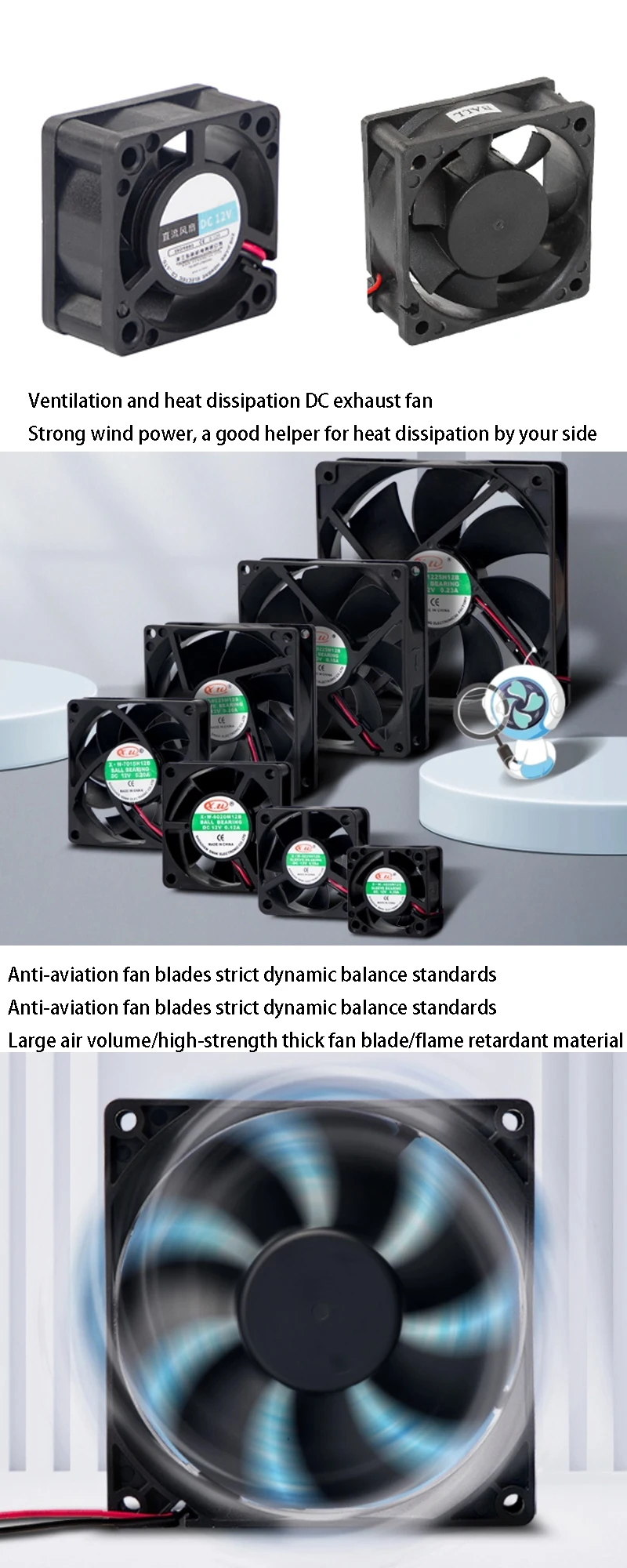 Two Ball Bearing Brushless Fan 40x40x20mm 4020 5v 12v Small Dc ...