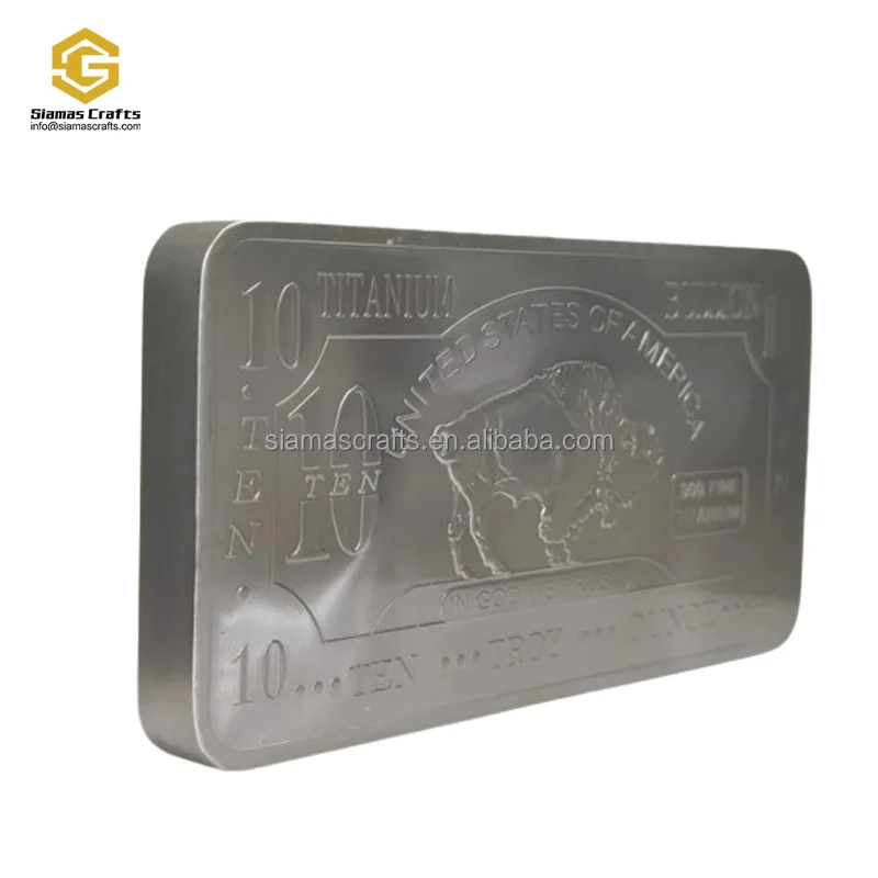 USA Buffalo 10oz Fine .999 Titanium Bullion Bar - Ideal for Souvenirs ...