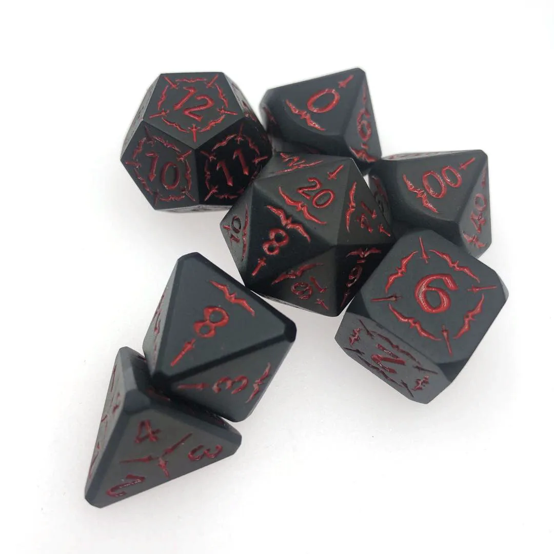 Mini 7-Polyhedral Metal Dice Rolled Pearl Silver for Tabletop and Role ...