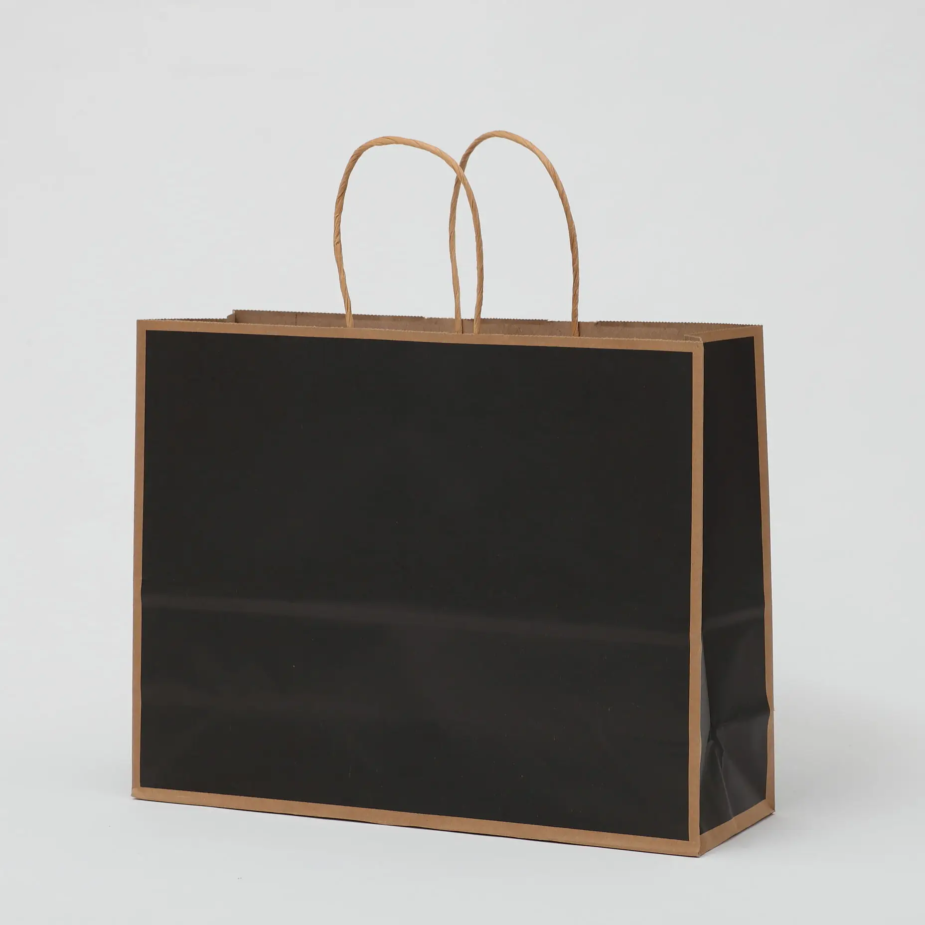 Factory Customized High-end Shopping Black Luxury Kraft Paper Bags ...