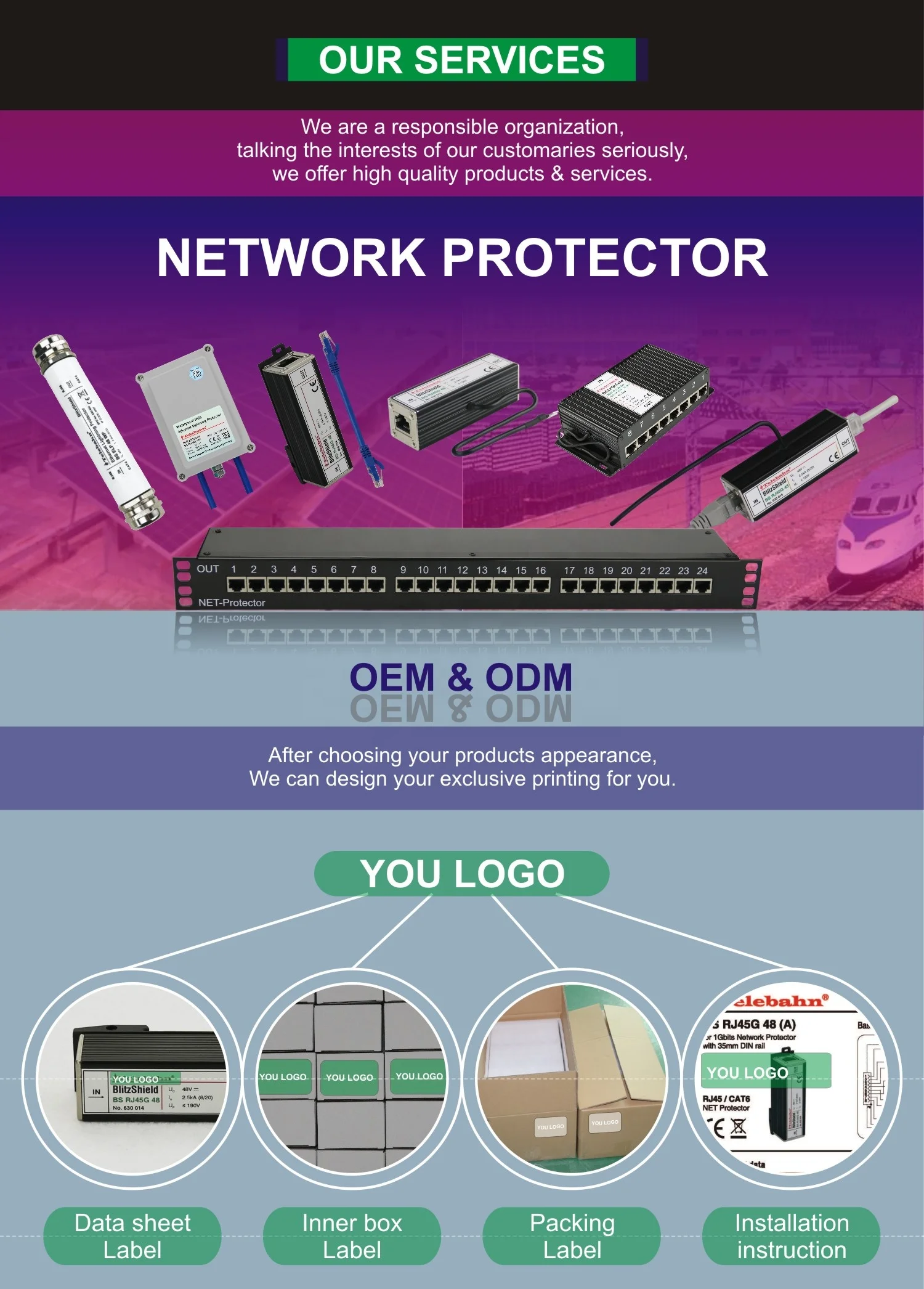 Gigabit Rj45 Lightning Surge Protector Poe Spd Ethernet Surge ...