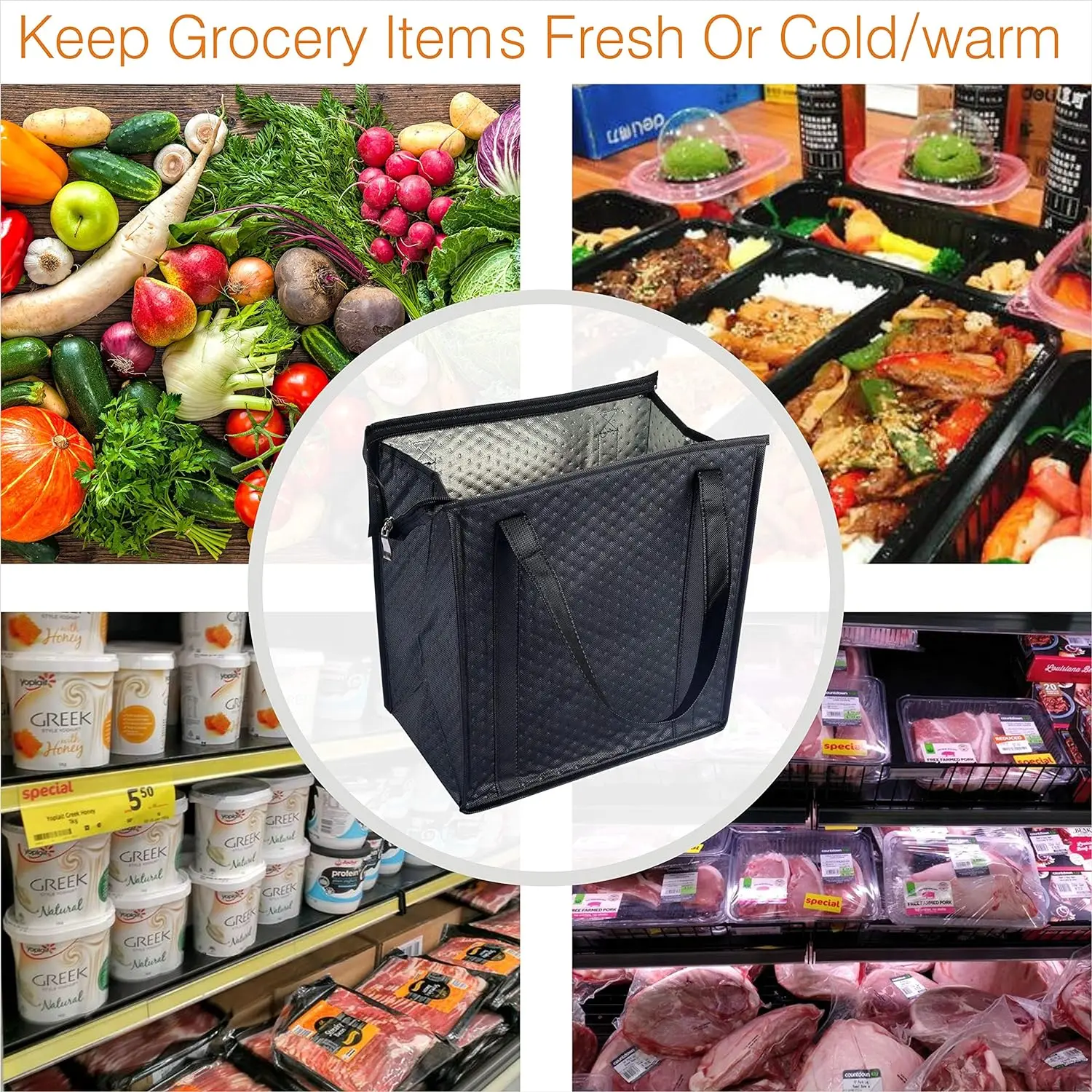 Reusable Food Grade Cooler Lunch Bag Thermal Insulated Foil Bag ...