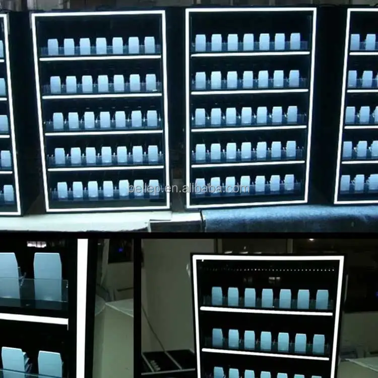 Wall-mounted Acrylic Cigarette Display Case with LED Light