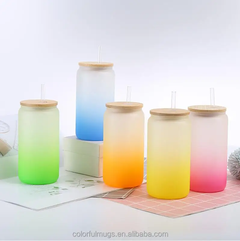 40oz Sublimation Glass Cup Big Size Glass Mug Frosted Coating With ...