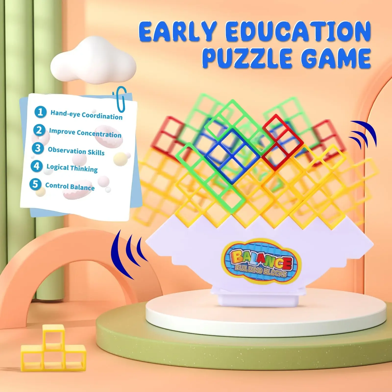 Balance Game Building Blocks Toy- Stacking Block Puzzle Toy Tower ...