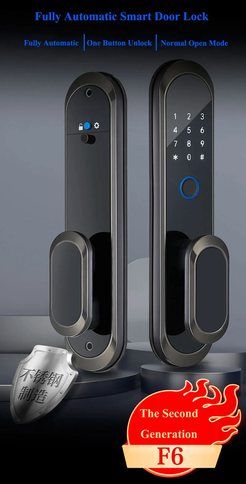 Sliding Door Lock Double Sided Fingerprint Lock Tuya Wifi Zigbee ...