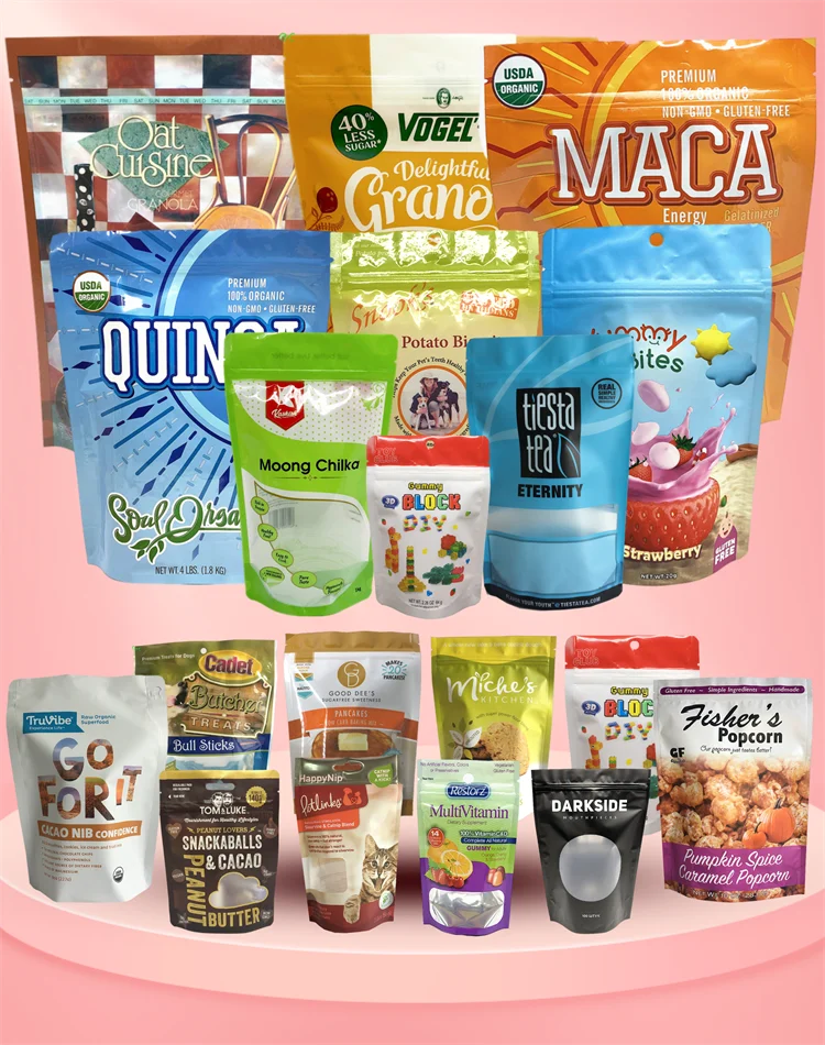 Resealable Hermetic Snack Doypack Custom Printed Food Plastic Bags ...