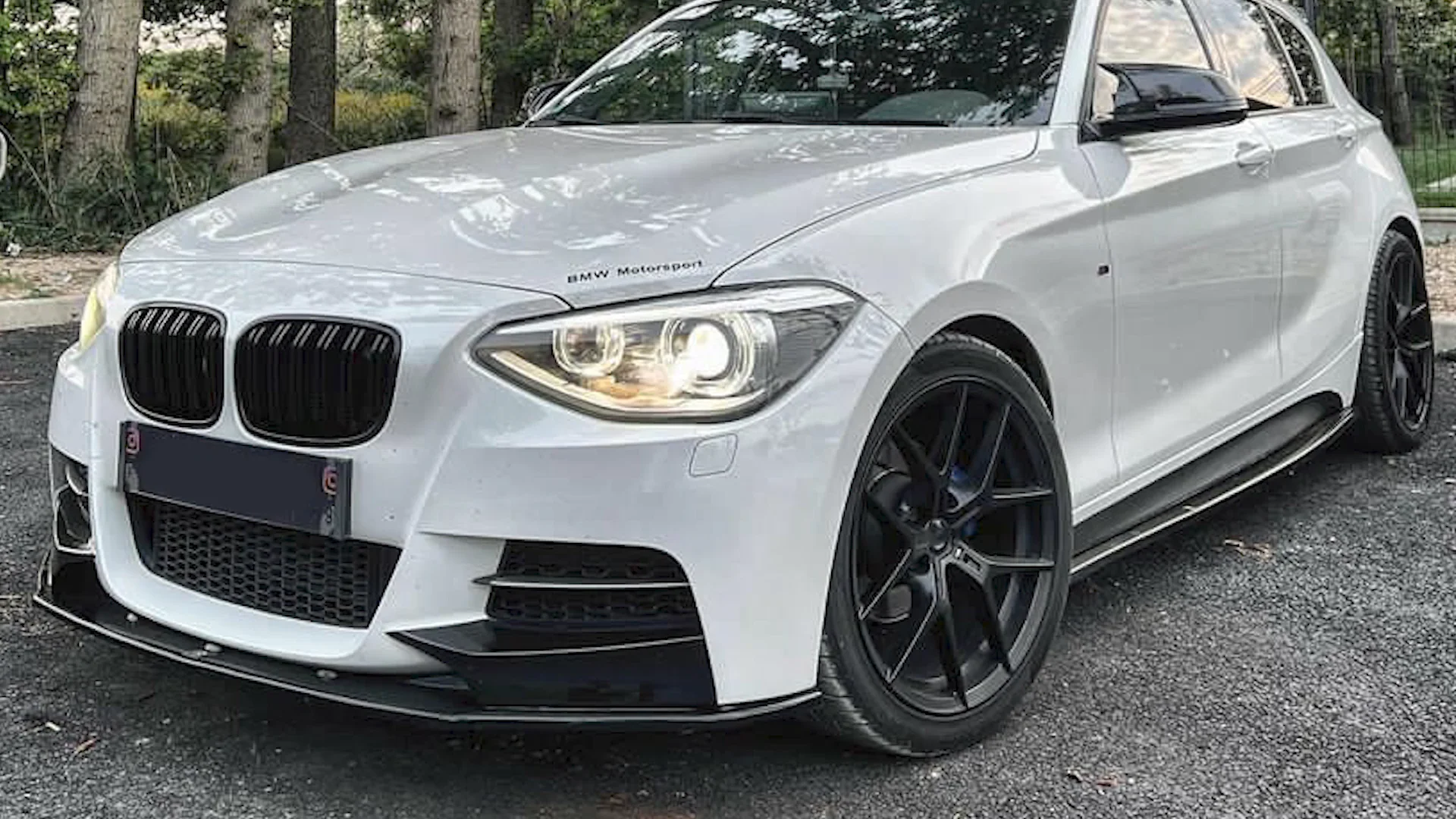 Amp-z Front Bumper Lip Splitter And Air Knife Fog Lamp Cover For Bmw 1 ...