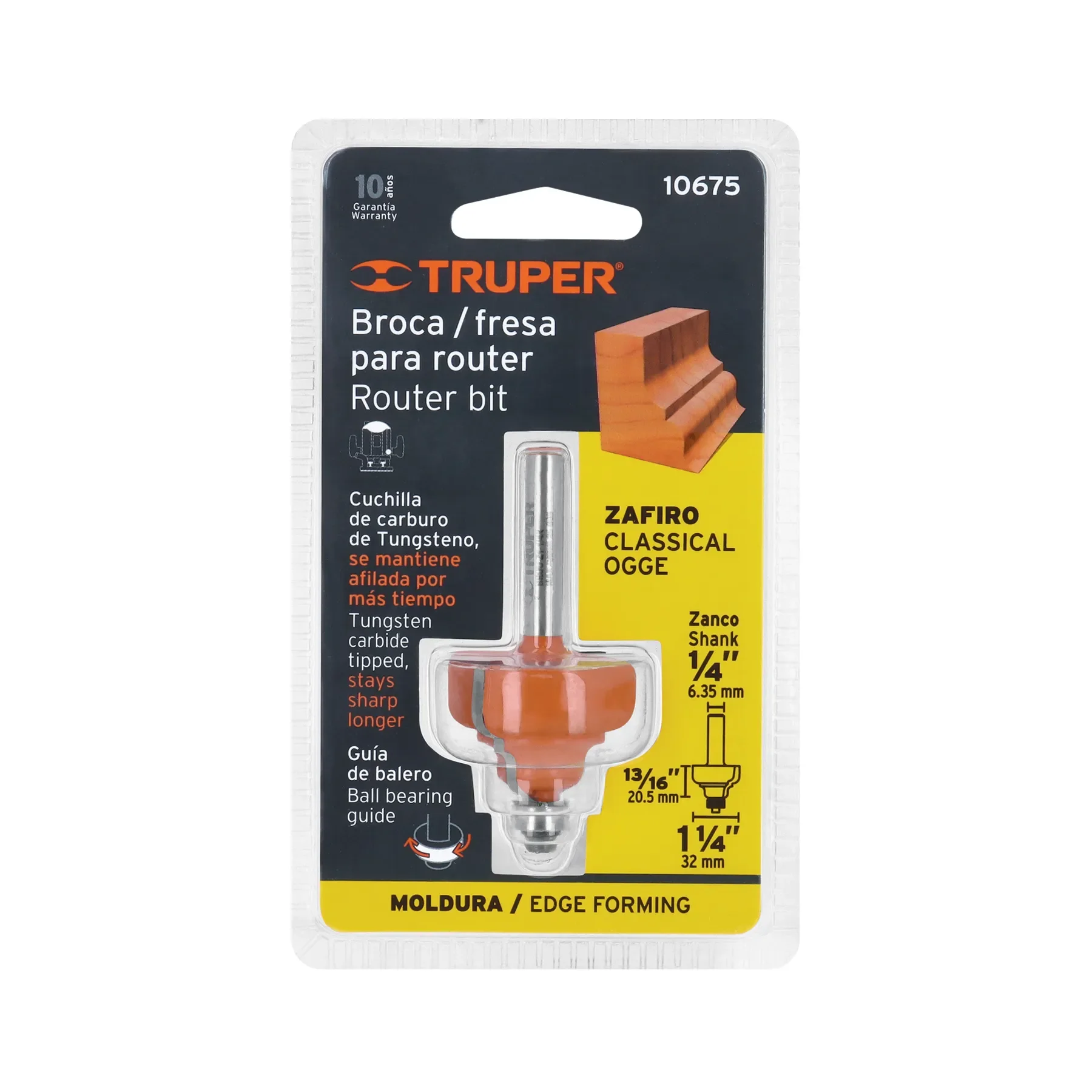 Truper 3-Unit Carbide Tipped Router Bits with Balero 1-1/4'' Sapphire ...