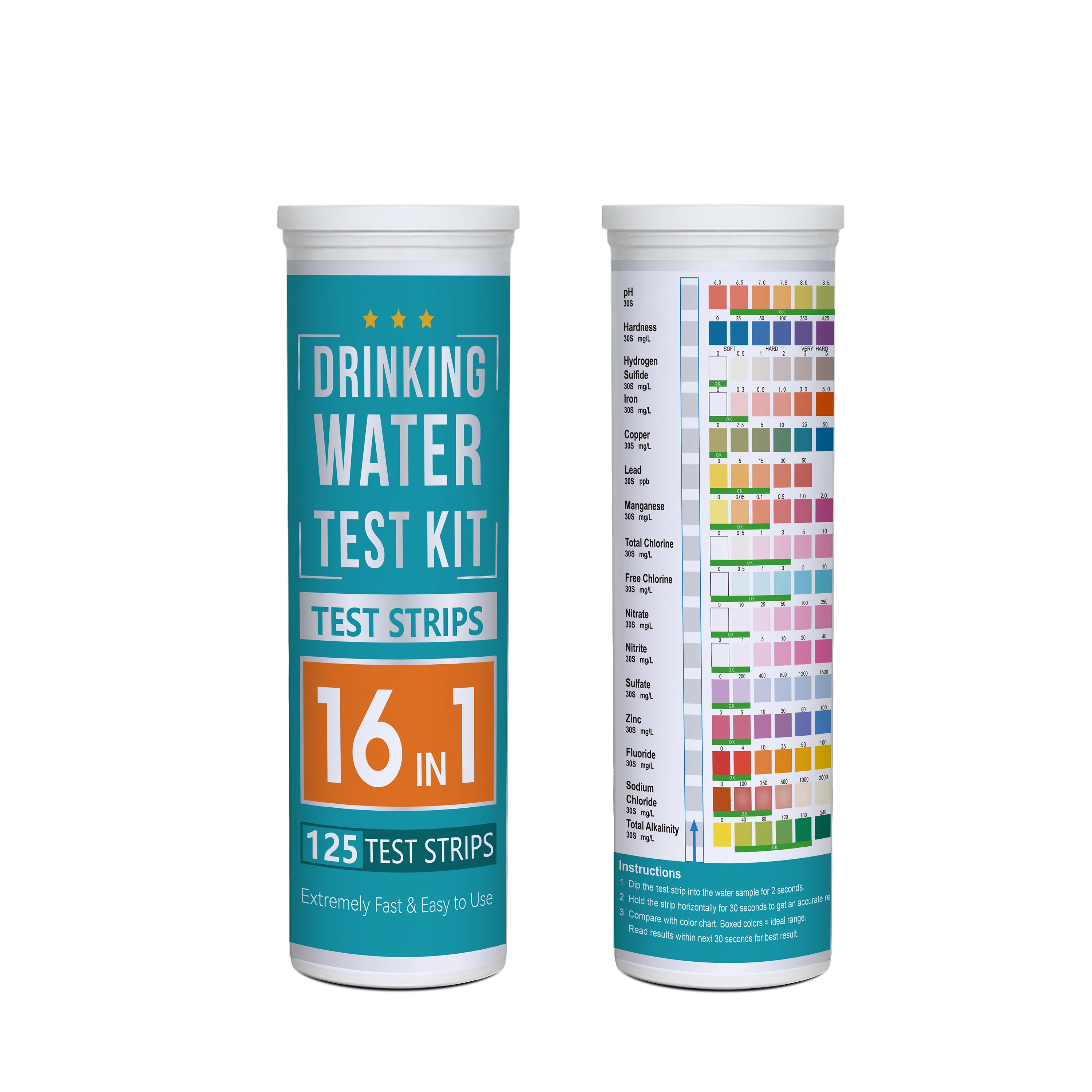 17 Parameters E.coli Test Kit - Heavy Metal Drinking Water Strips