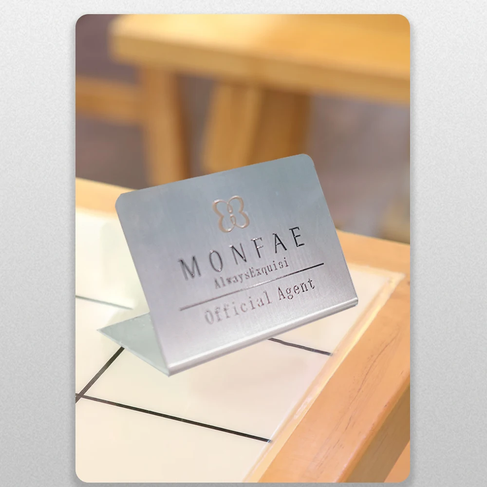 Stainless Steel Table V-shaped Table Reserved Decca Restaurant Number ...