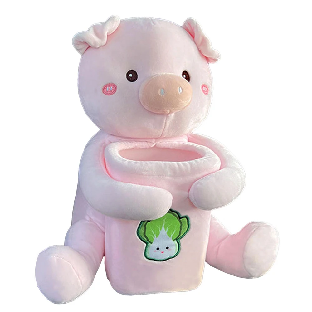 3612 Cute Pink Piggy Animal Tissue Box Plush Doll Paper Holder Car Home ...