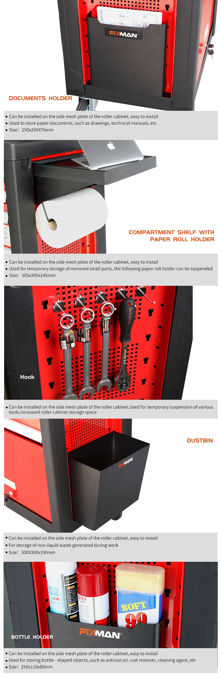Fixman Heavy Duty 7 Drawers Storage Box Set Garage Series Combination ...