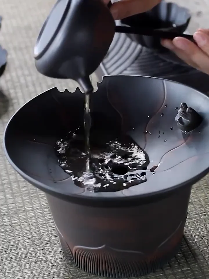 Purple Pottery Tea Washing Tea Jar Incense Holder Ashtray Filter Barrel ...