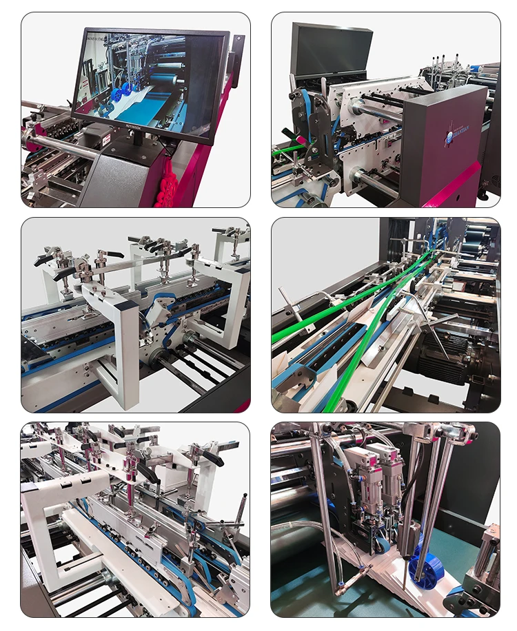 Folding Gluing Machines Auto Feeder ZH-850QH 4 and 6 Corner Carton ...