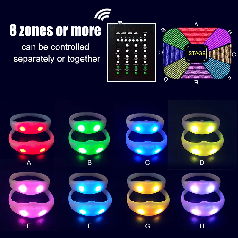 Custom Logo Remote Controlled LED Bracelet DMX Control