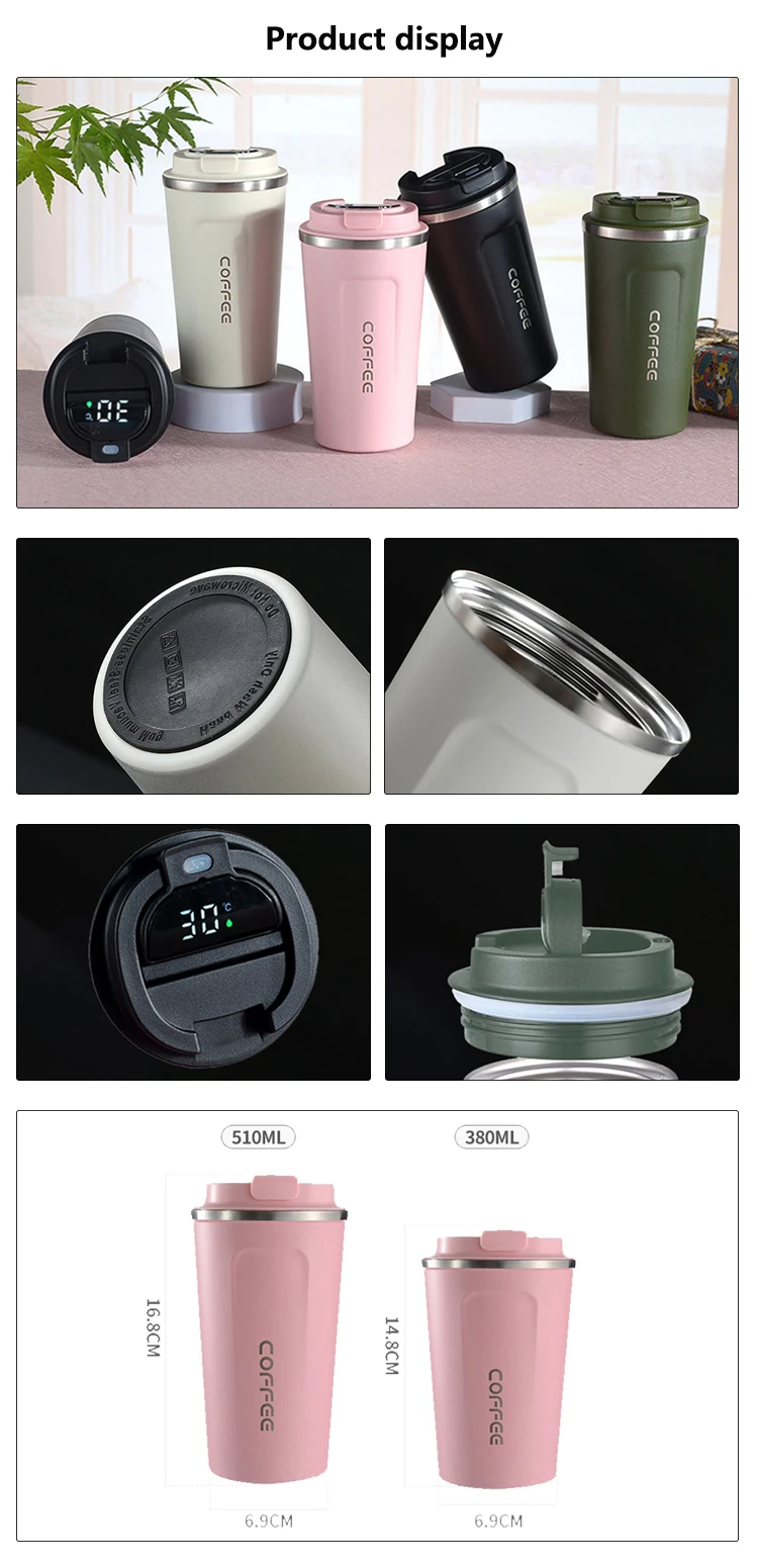 Smart Thermos with LED Temperature Display - 380ml/510ml