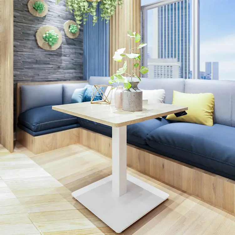 Modern Design Height Adjustable Lifting Wooden Electric Dining Coffee Table