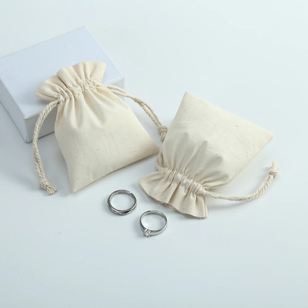 Soft Cotton Drawstring Jewelry Pouch For Ring Storage, Oem Accepted