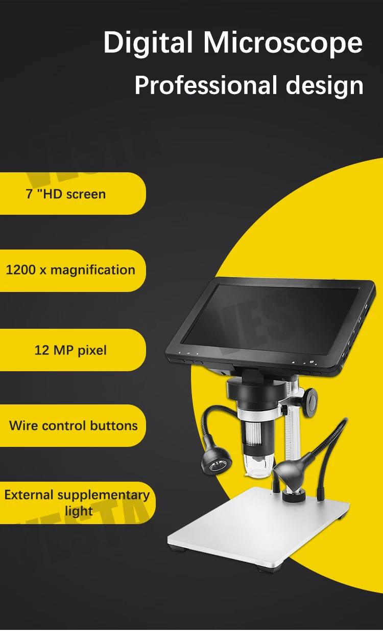 1200x Hd Dm9 Digital Electron Microscope With Screen Magnifying Lens ...