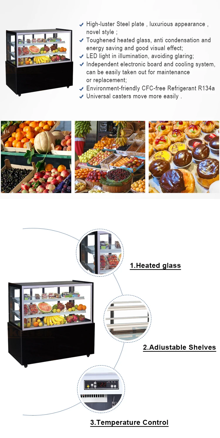 Commercial Bakery Single-Temperature Cake Refrigerator Showcase 220V ...