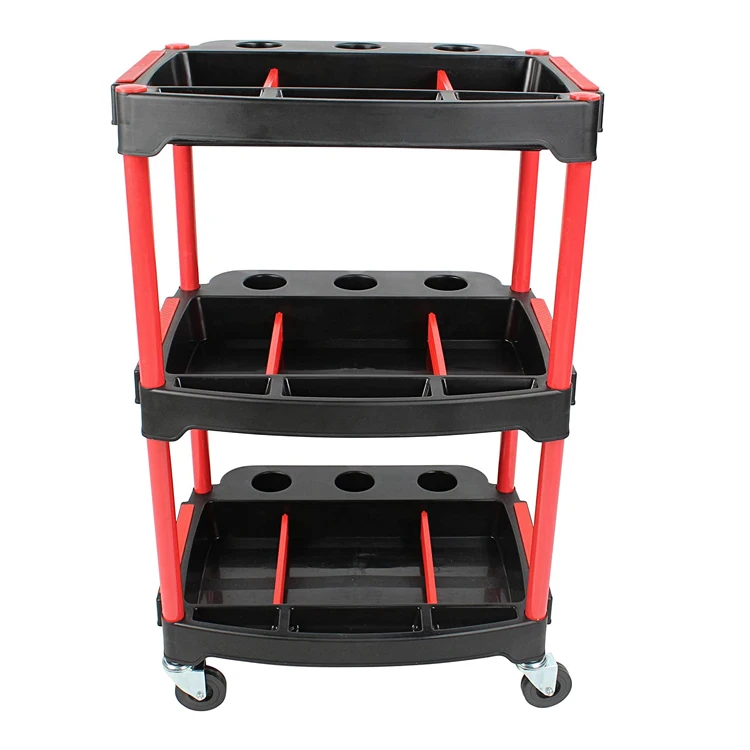 3 Layer Car Wash Tool Cart Rolling Storage Tool Box Trolley Cart for ...