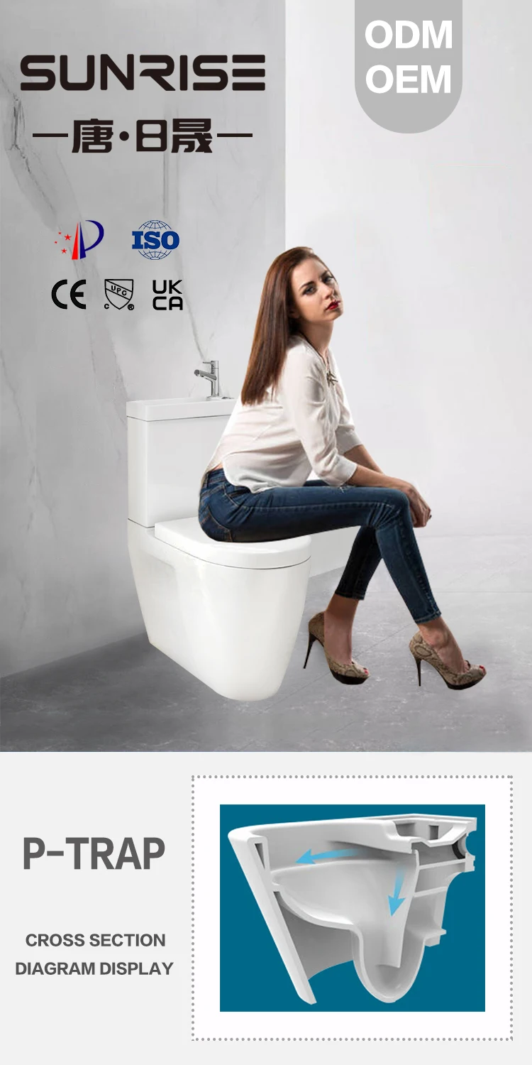 Modern Bathroom White Ceramic Toilet Set and Basin Water Saving Toilets ...