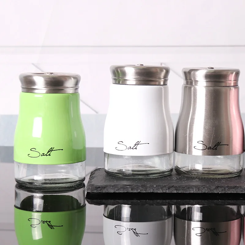 150ml Colorful Round Glass Spice Jars With Shaker Lids Empty Modern ...