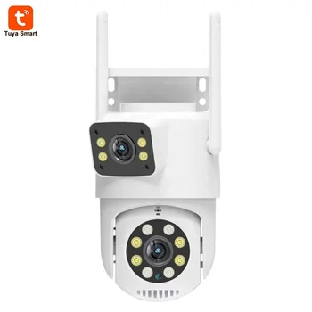 Ip66 Tuya Ptz Outdoor Camera Dual Lens 2mp+2mp Motion Detection Sound ...