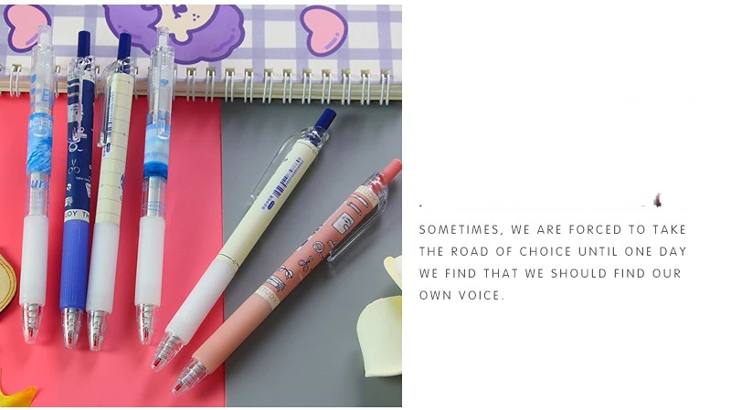 Cartoon Neutral Pen Set 6 Sheets Creative Gel Pen Student Writing ...