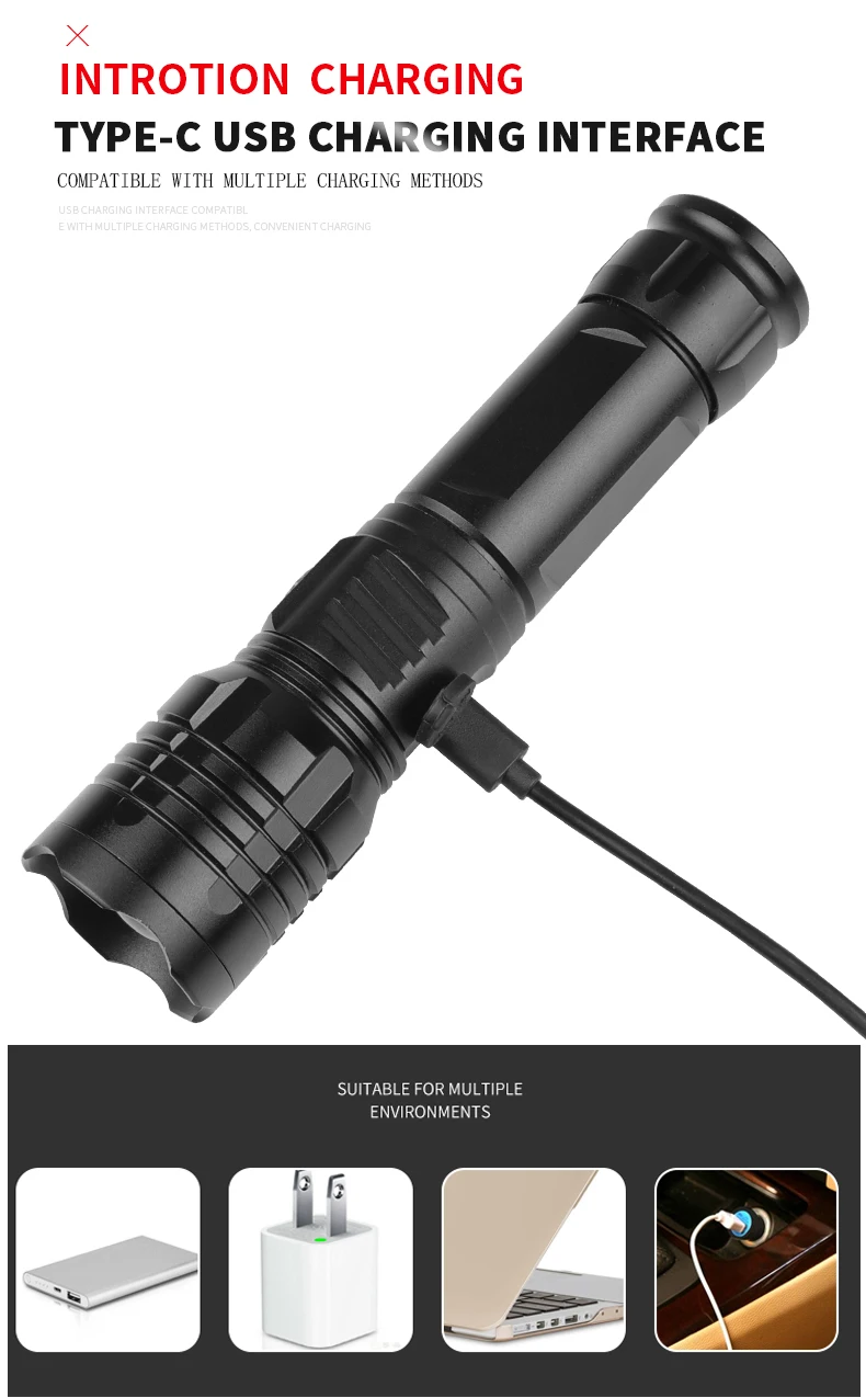 30w发光二极管伸缩xhp50 10000流明野营徒步旅行10千米安全锤野营电源显示战术户外手电筒 - Buy Led手电筒,30w Led伸缩led手电筒,野营登山灯笼26650电池 ...