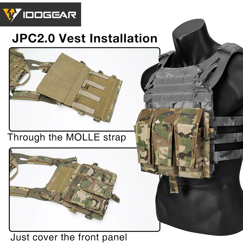 Idogear Triple Mag Pouch Detachable Hunting 500d Nylon Tactical Front ...