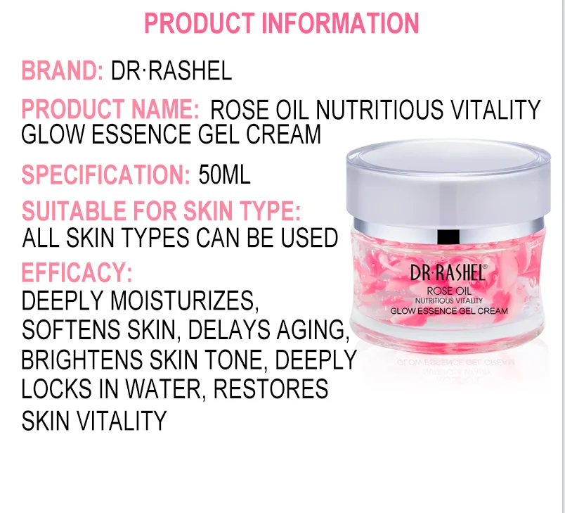 DR RASHEL Rose Oil Face Essence Cream 50g - Whitening, Nourishing, Anti ...