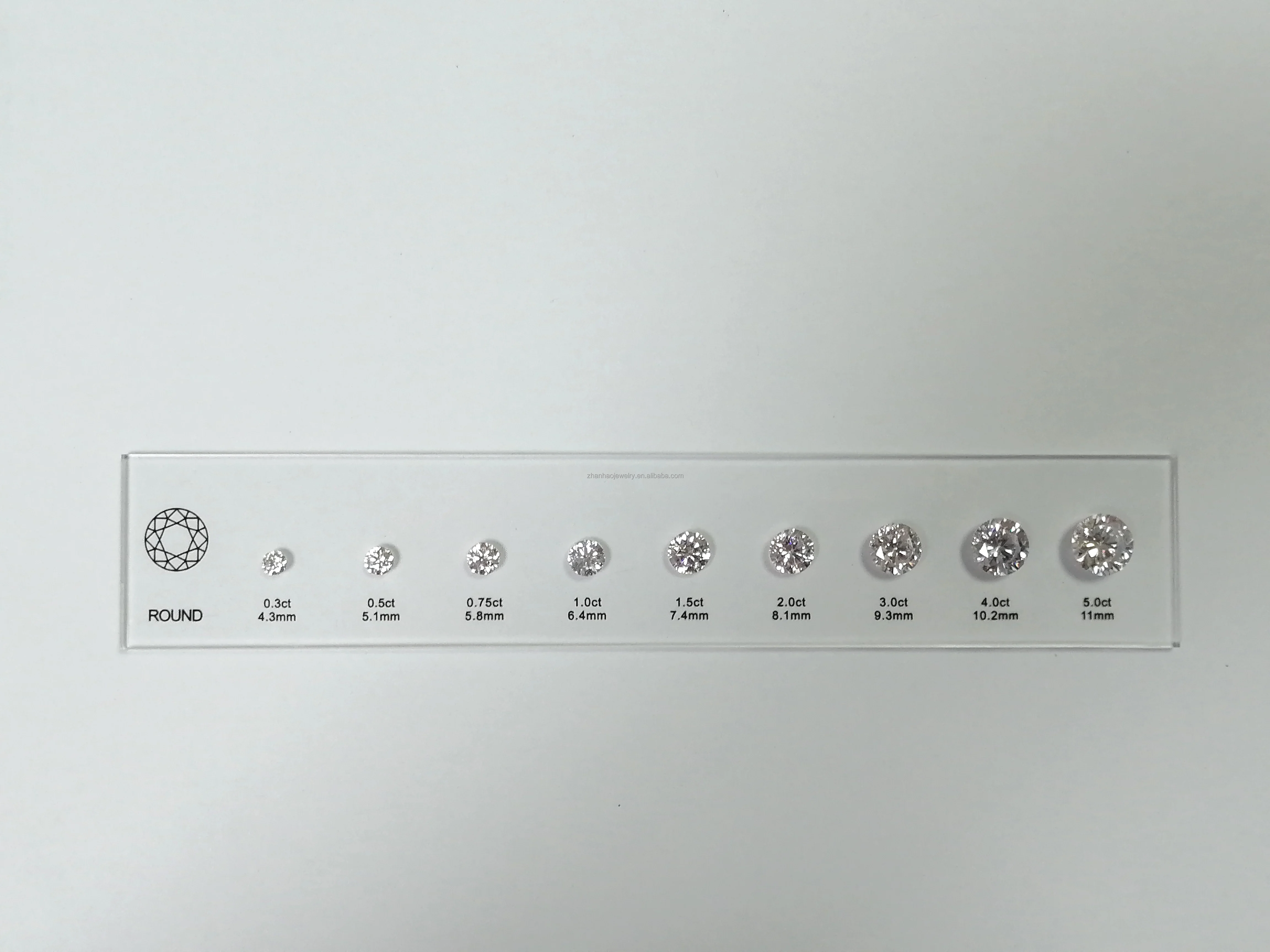 10 Shapes & 90 Sizes Crushed Ice Cut Cubic Zirconia Comparison Chart ...